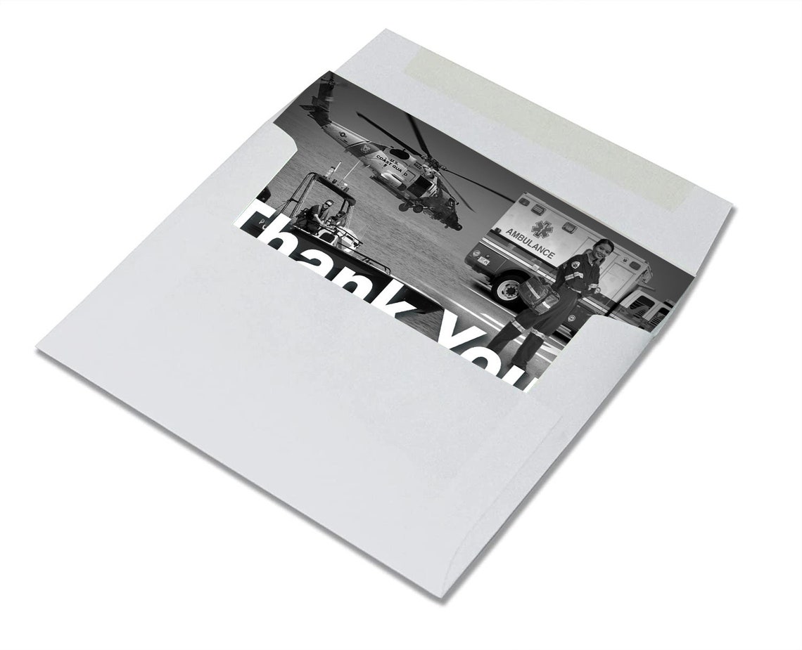 First Responder Thank You Cards 12 or 24 Count-blank Inside With ...