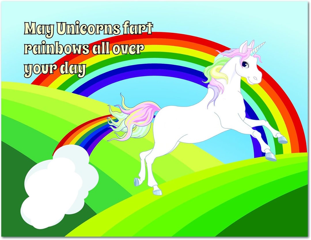 Unicorn Rainbow Cards 12 or 24 Count-blank Inside With Envelopes ...