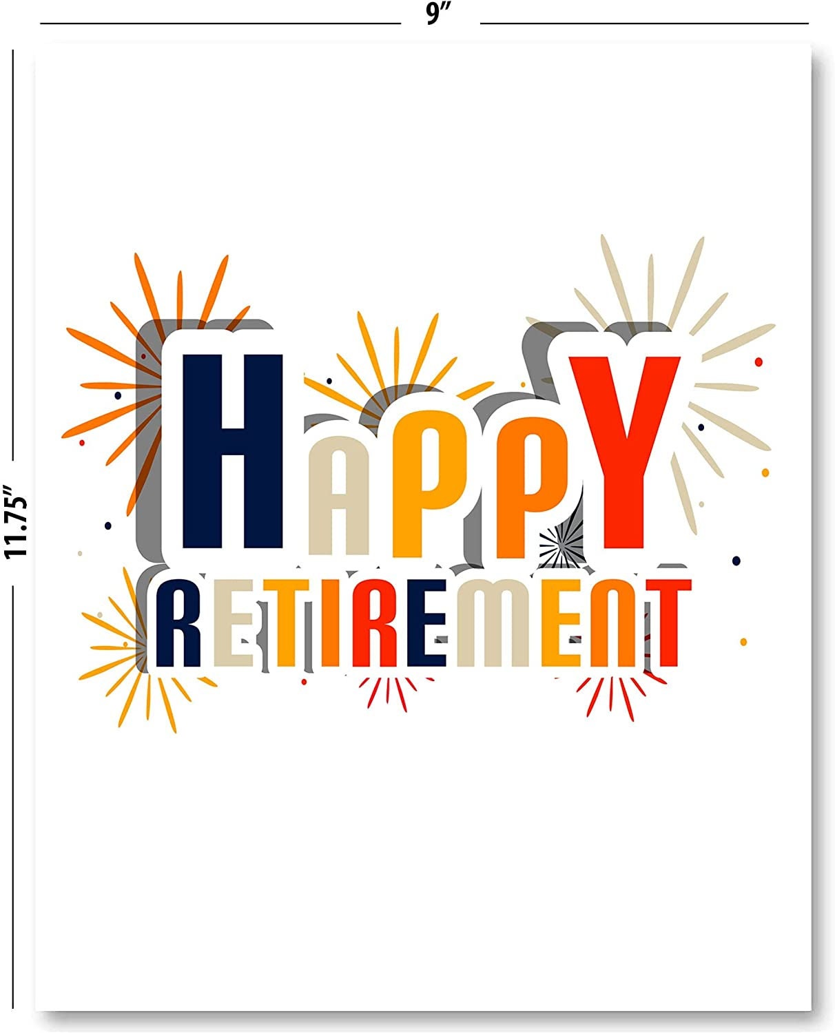 Large Happy Retirement Card-blank Inside With Envelope-11.75" X 9"-from ...