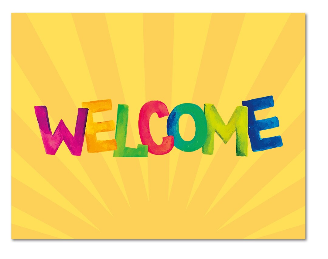 Welcome Note Cards 12 or 24 Count - Blank Inside With Envelopes - A2 ...
