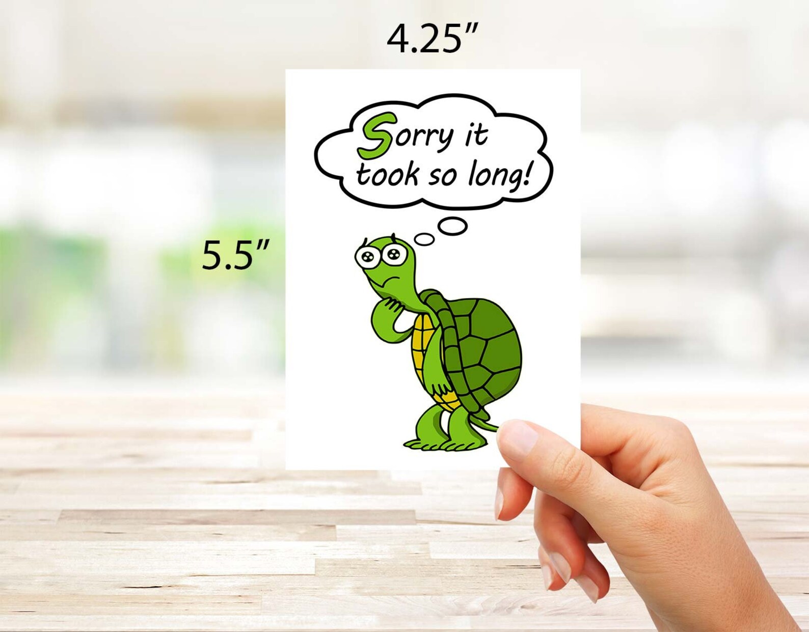 Sorry It Took so Long Turtle Cards 12 or 24 Count-blank Inside With ...