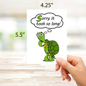 Sorry It Took so Long Turtle Cards 12 or 24 Count-blank Inside-5.5"x4 ...