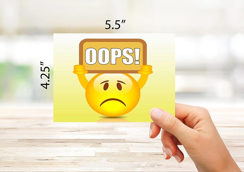 Oops! Apology Sorry Cards 12 or 24 Count-blank Inside-5.5" X 4.25" - Etsy
