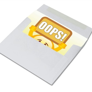 Oops! Apology Sorry Cards 12 or 24 Count - Blank Inside With White ...
