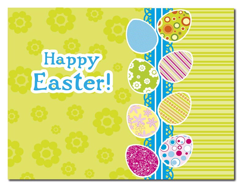 Vibrant Happy Easter Cards 12 or 24 Count - Blank Inside With Envelopes ...