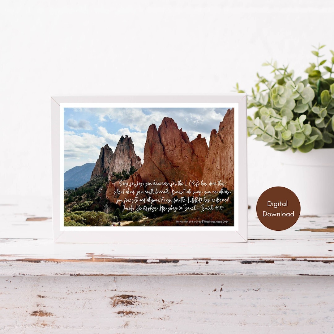 Biblical Wall Art | Isaiah 44:23 | Bible Verse Print | Psalm 24 ...