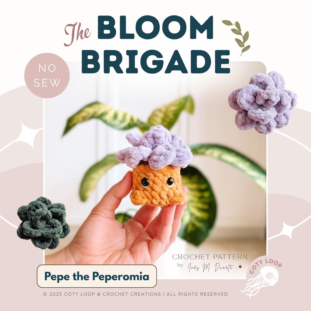 Pepe the Peperomia | the Bloom Brigade Collection | No-sew Crochet ...