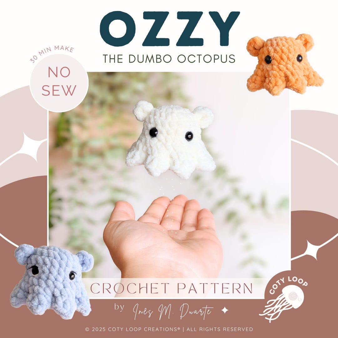 Dumbo Octopus Crochet Pattern Ozzy (PDF) | Amigurumi Sea Creature | Cotyloops - Etsy