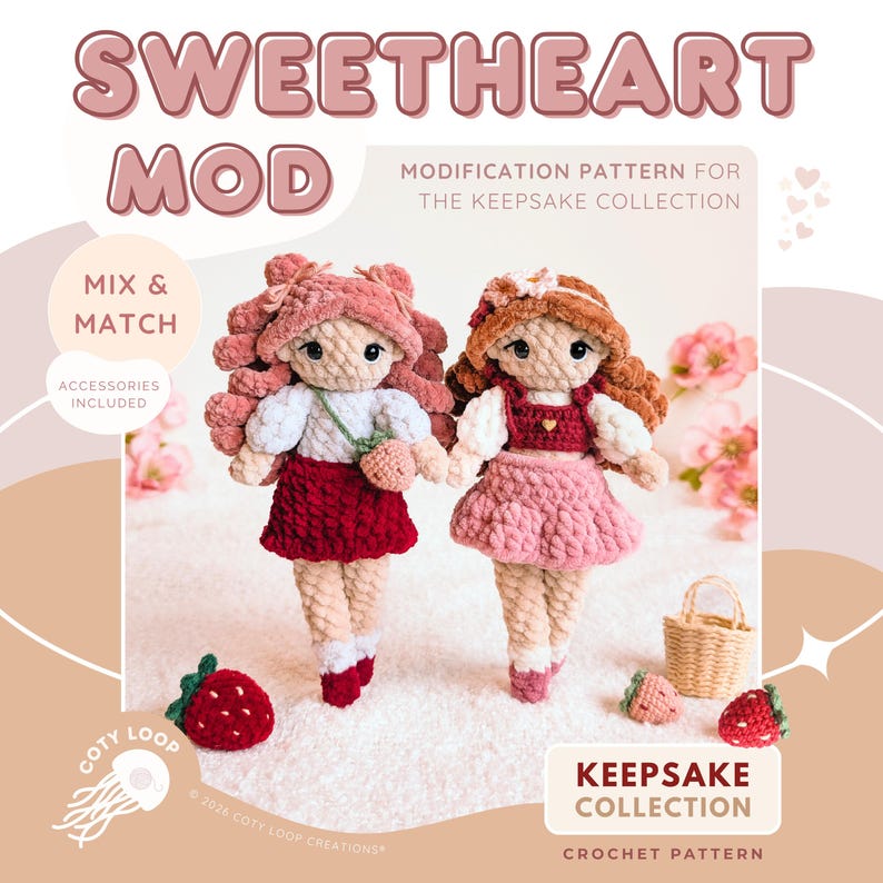 Sweetheart MOD Crochet Pattern (PDF) | Amigurumi Doll Dorothy ...