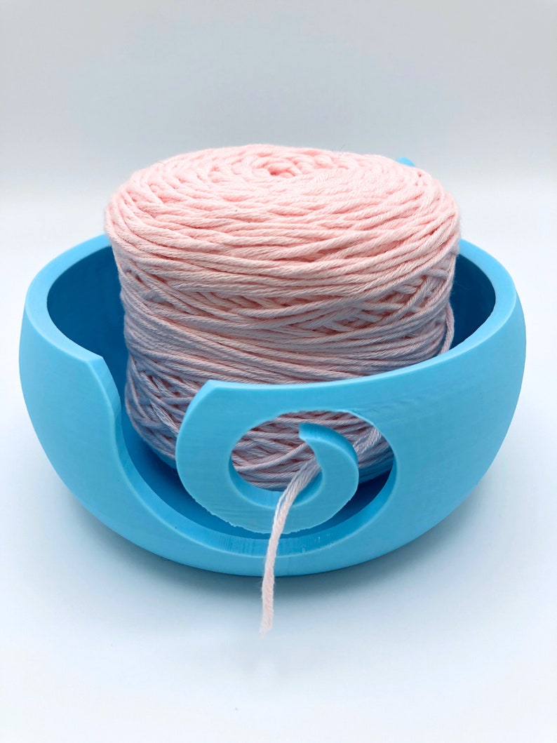 Cat Yarn Bowl Blue 3D Print Crochet Storage Knitting Container - Etsy