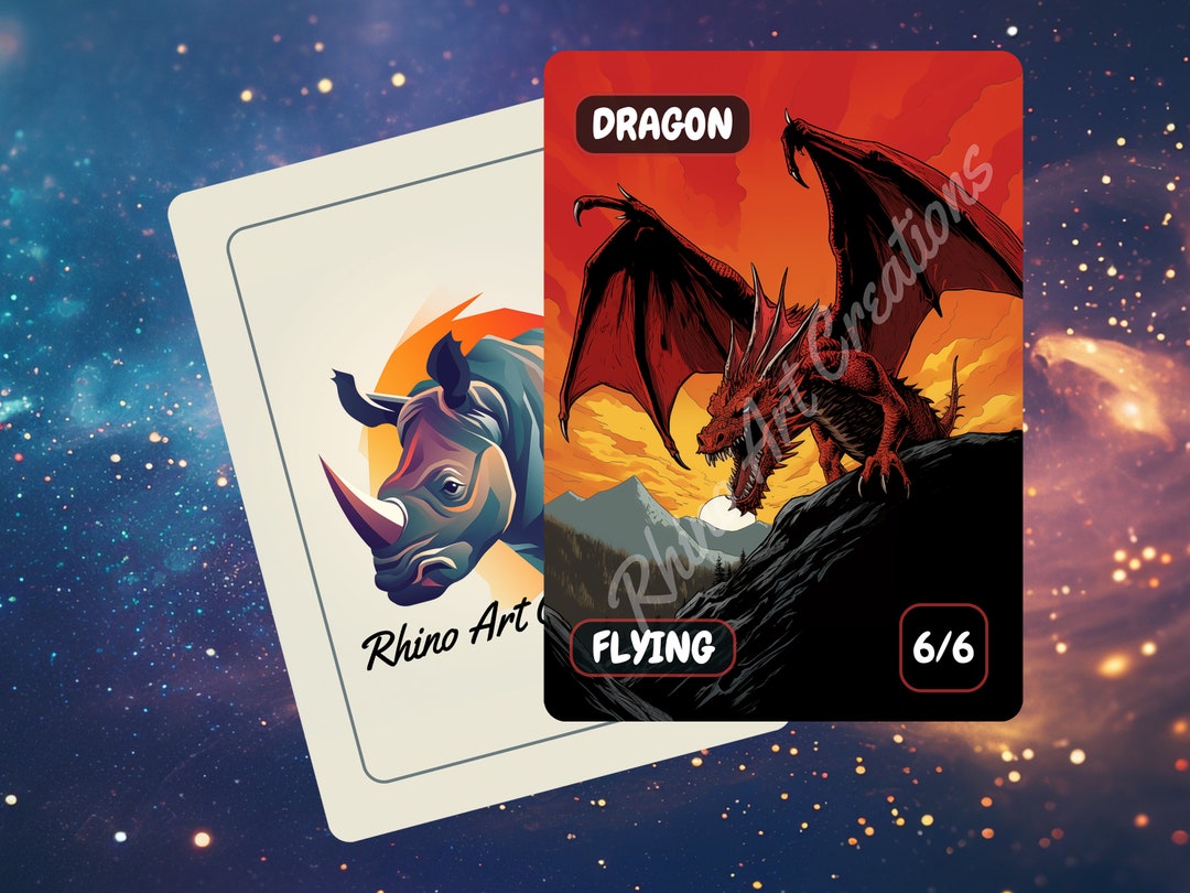 MTG Custom Token Dragon 6/6 Digital Product Magic the Gathering - Etsy
