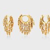 925 Solid Silver, Diamond Drape Chandelier Threaded Stud Earring ...