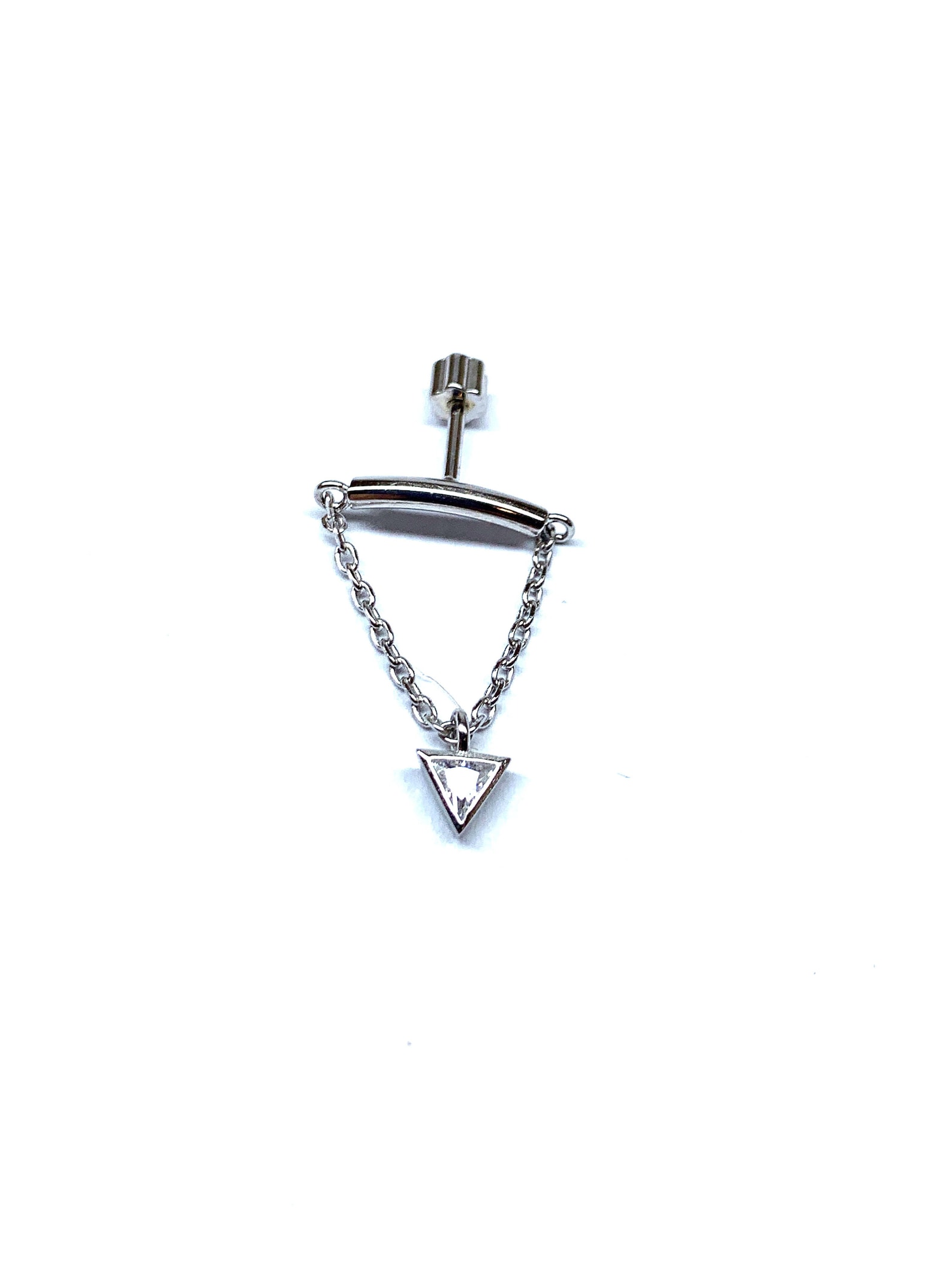 925 Solid Silver, Diamond Drape Chandelier Threaded Stud Earring ...