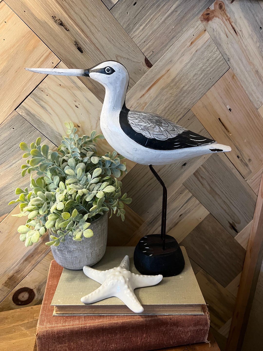 Carved Wooden Piper Avocet Water Bird - Etsy