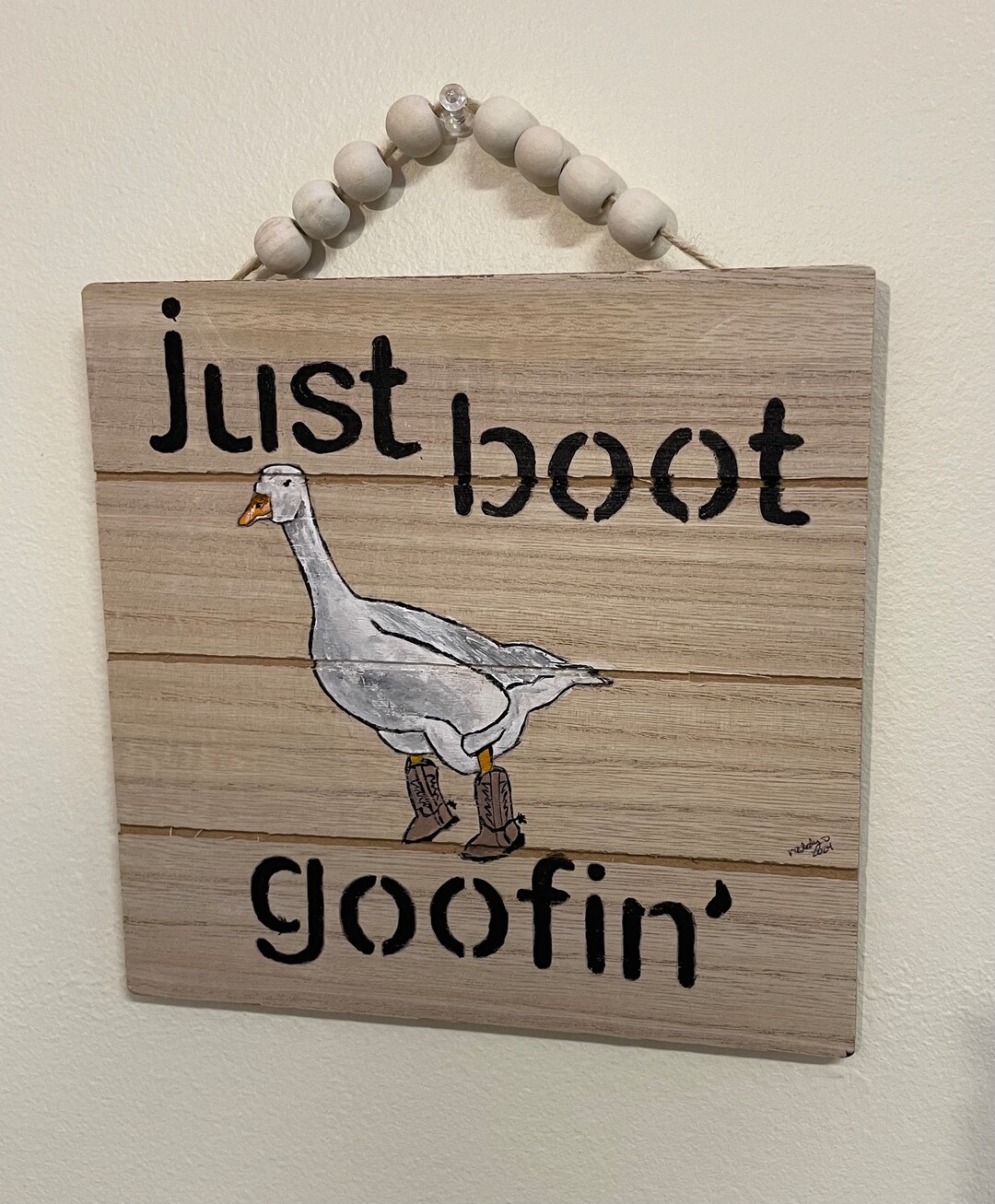 Just Boot Goofin : Cute Hand Painted Decorative Sign - Etsy