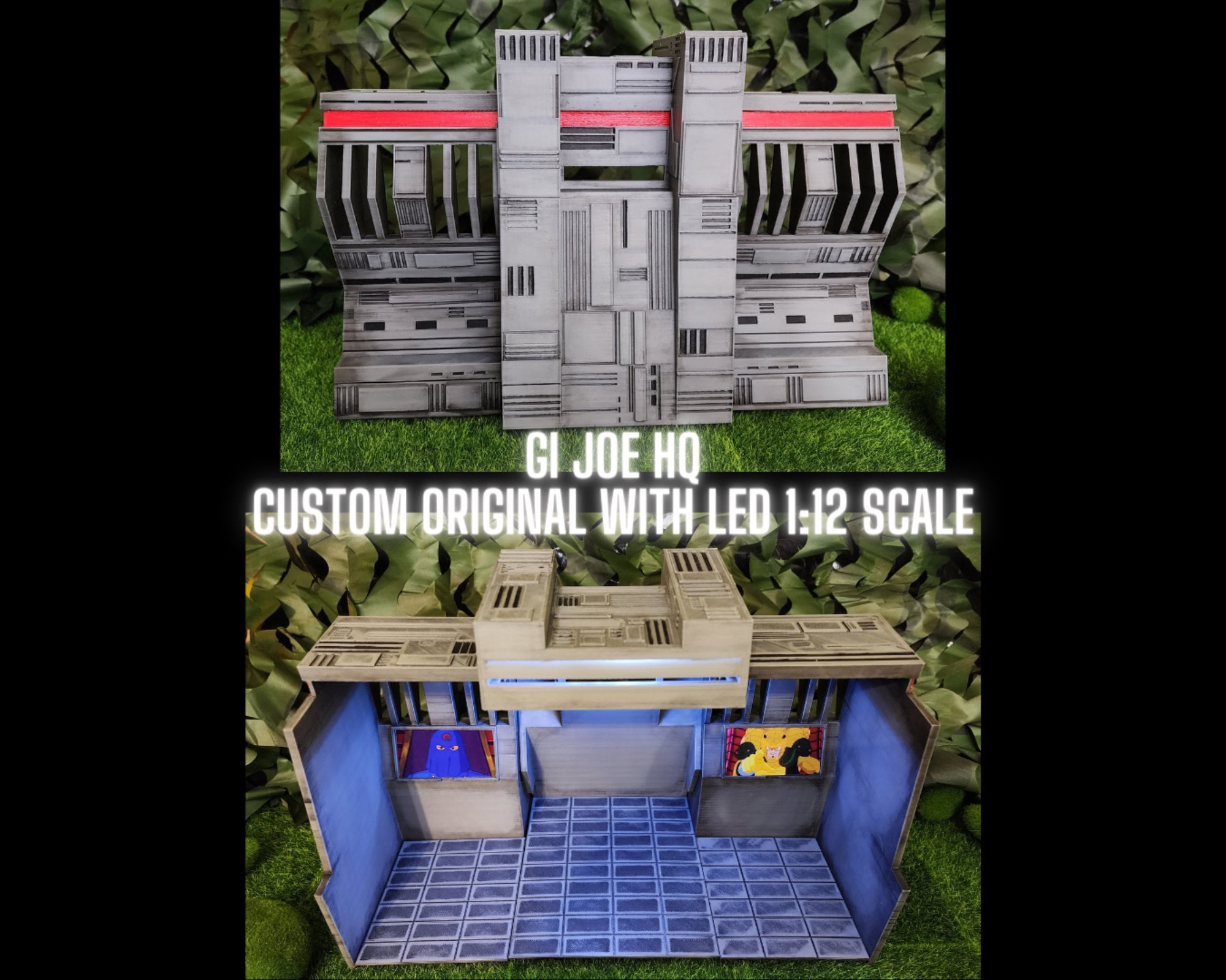 1 GI JOE HQ With L.E.D Light and 21 Images 1:12 Scale for 6 Scale ...