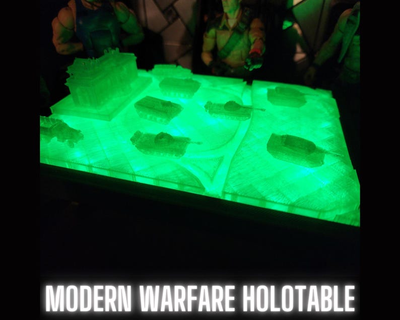 MODERN WARFARE Wargame Holotable With Green Led Lights for 1:12 Scale ...