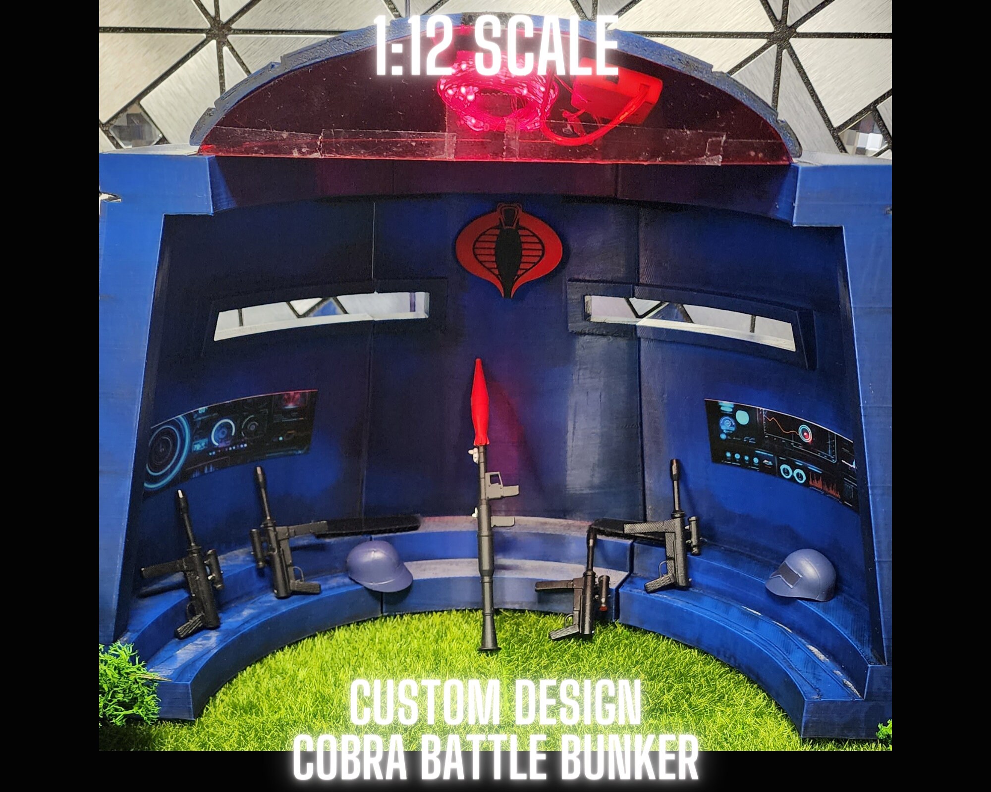 1 GI JOE COBRA Battle Bunker With Red Led 1:12 Scale, for 6 Scale ...