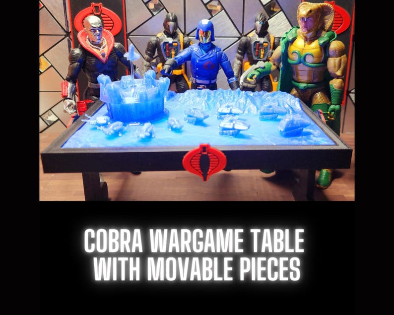 COBRA WARGAME HOLOTABLE With Blue Led Light for 1:12 Scale Figures Holo ...