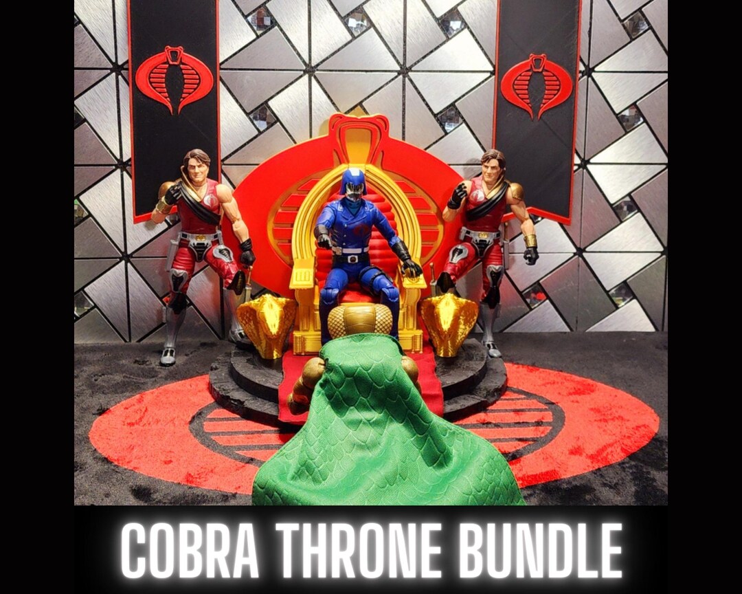 COBRA THRONE BUNDLE Diorama Gold and Red for 1:12 Scale Figures, Gi Joe Classified - Etsy