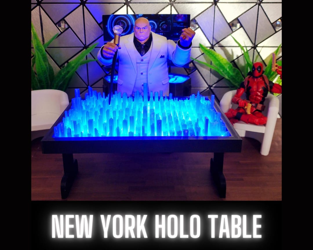 NEW YORK Holo Table With Blue LED Light, for 1:12 Scale Figures ...