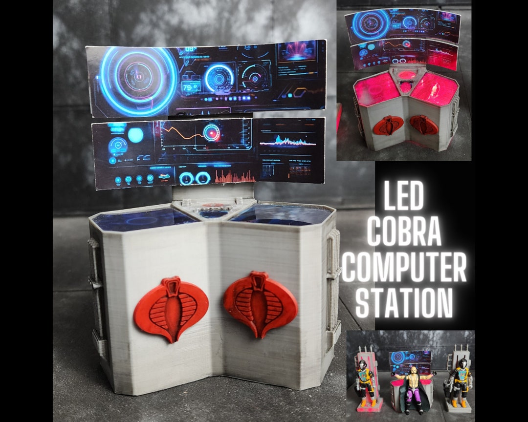 1 VINTAGE Gi JOE COBRA Computer Station, 3.75, 3 3/4, Scale Figures ...