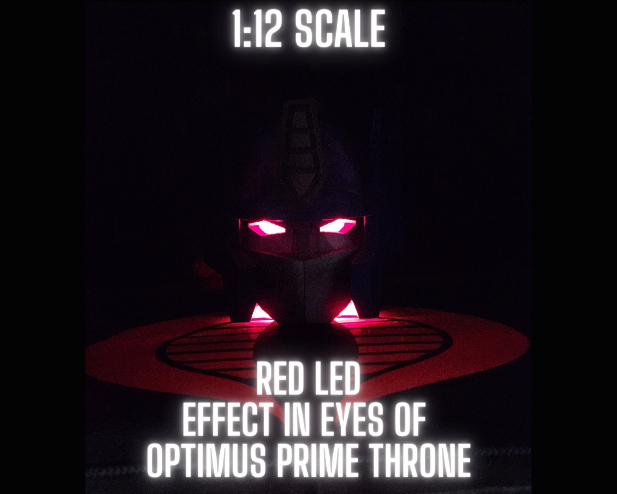 1 OPTIMUS PRIME HEAD Throne With Red Led Eyes, for 1:12 Scale Figures ...
