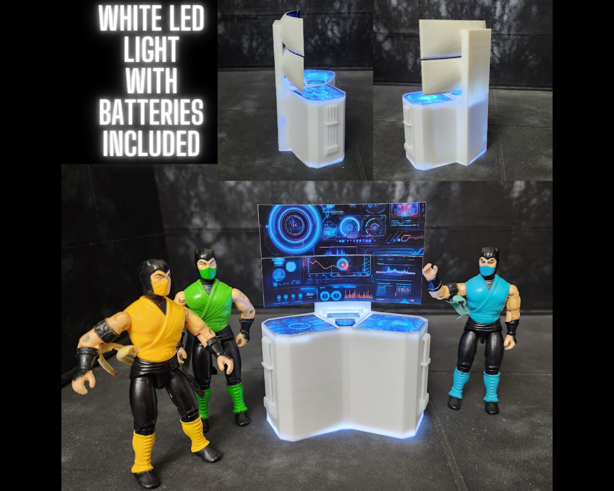 1 SCI Fi COMPUTER STATION With Led Light, for 3.75" Scale Figures ...