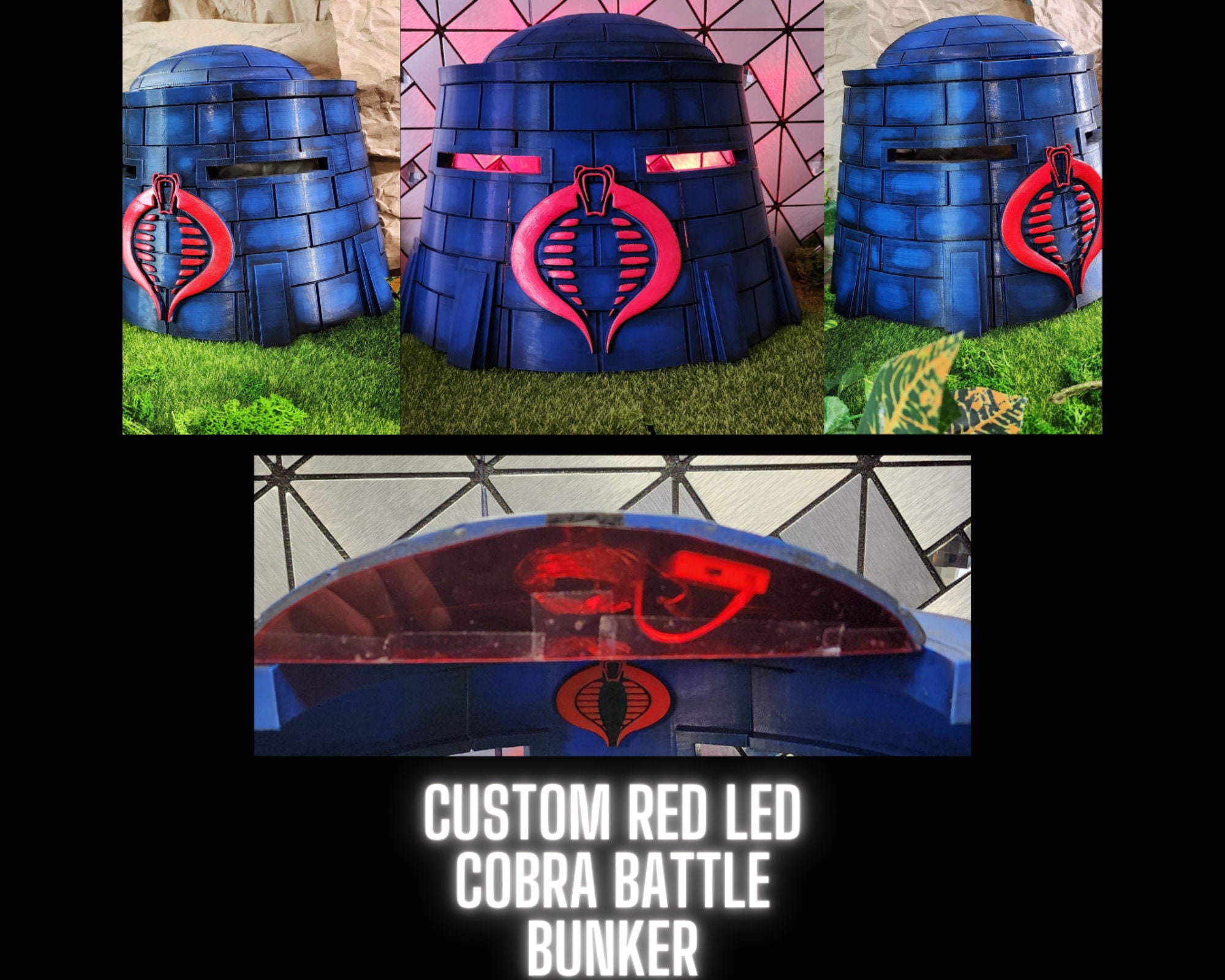 GI JOE Cobra Battle Bunker With Red Led Light Fits 3.75 Scale Vintage ...