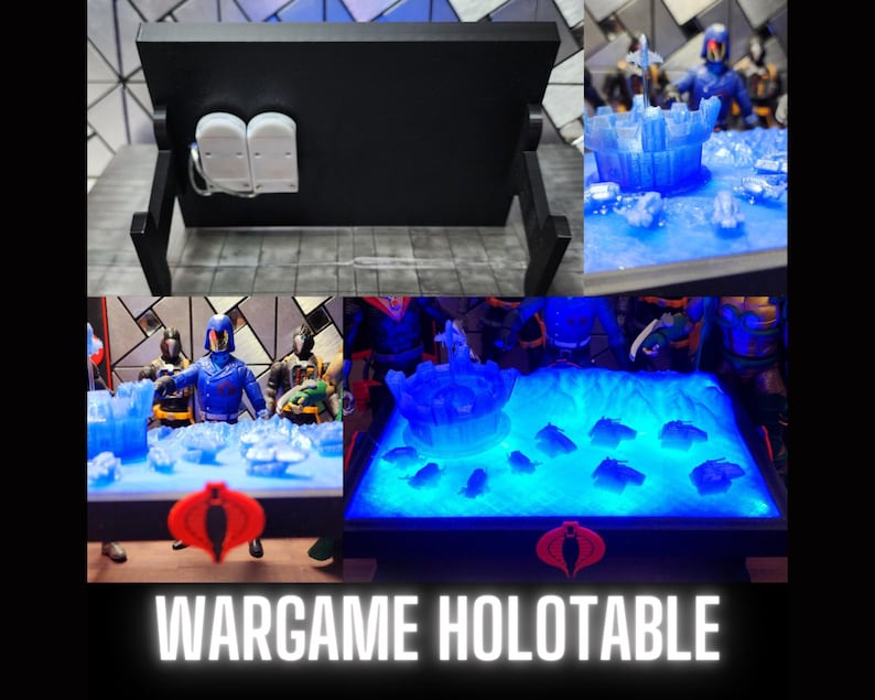 COBRA WARGAME HOLOTABLE With Blue Led Light for 1:12 Scale Figures Holo ...