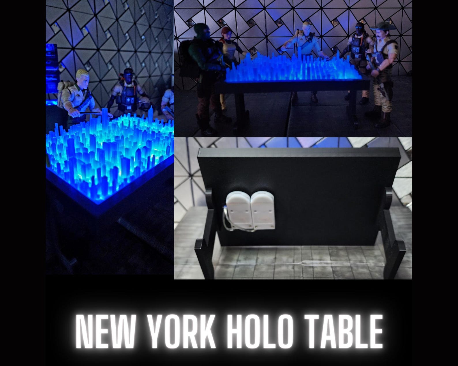 NEW YORK Holo Table With Blue LED Light, for 1:12 Scale Figures ...