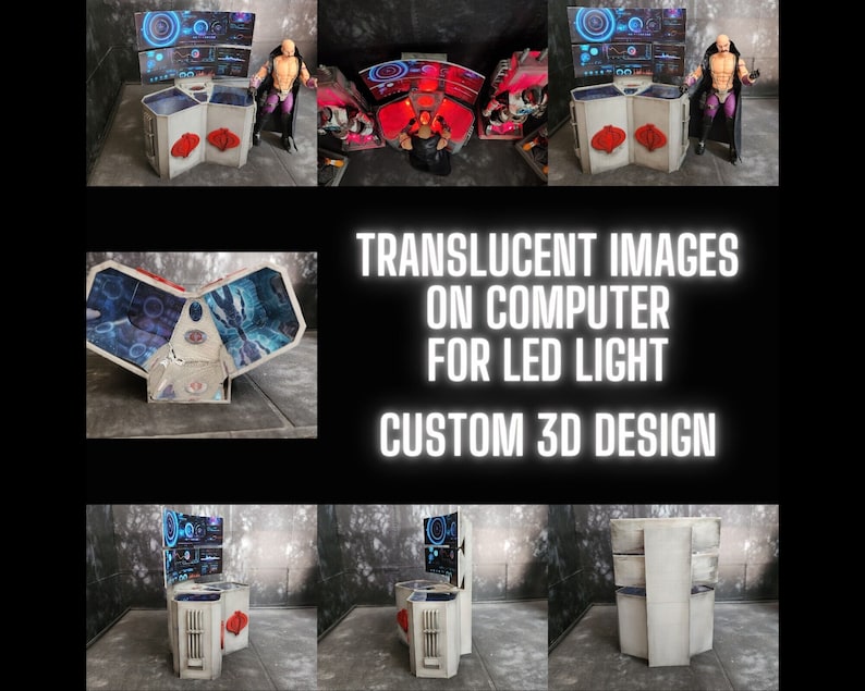 1 COBRA COMPUTER STATION, for 1:12 Scale Figures, Custom Design, for Gi ...
