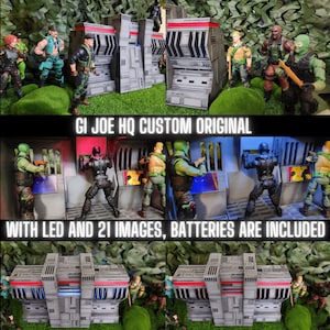 1 GI JOE HQ With L.E.D Light and 21 Images 1:12 Scale for 6" Scale ...