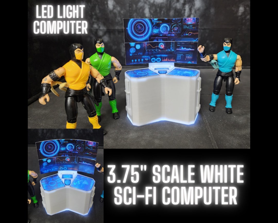 1 SCI Fi COMPUTER STATION With Led Light, for 3.75" Scale Figures ...