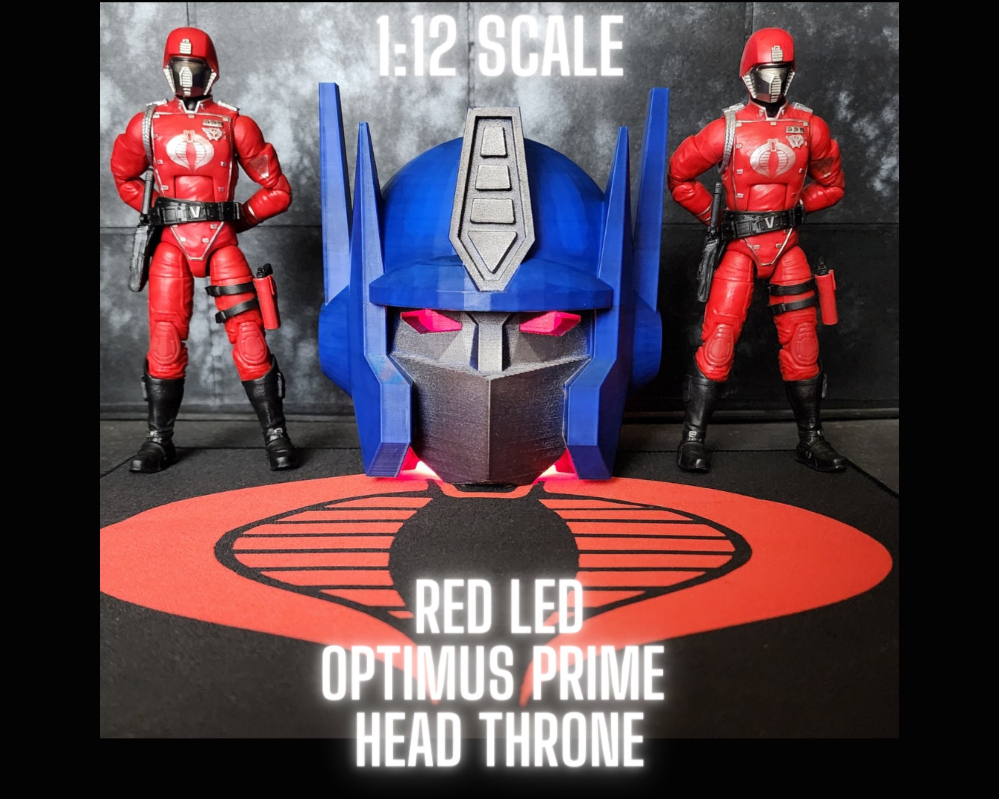 1 OPTIMUS PRIME HEAD Throne With Red Led Eyes, for 1:12 Scale Figures ...