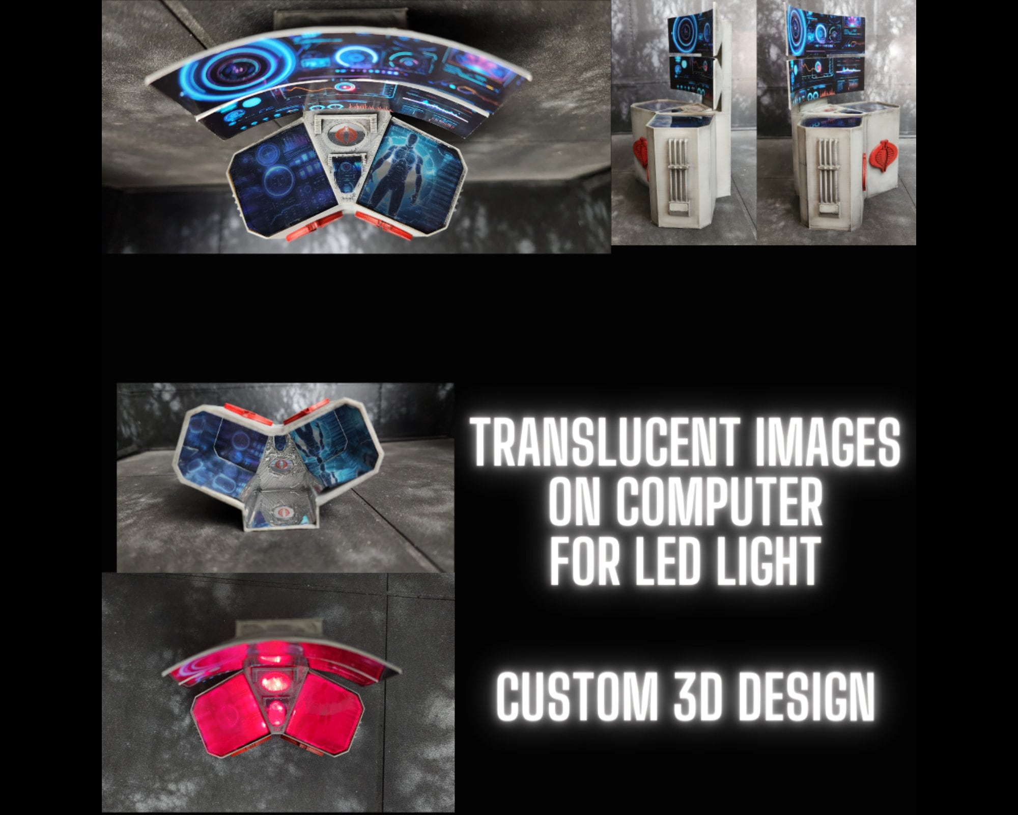 1 VINTAGE Gi JOE COBRA Computer Station, 3.75, 3 3/4, Scale Figures ...