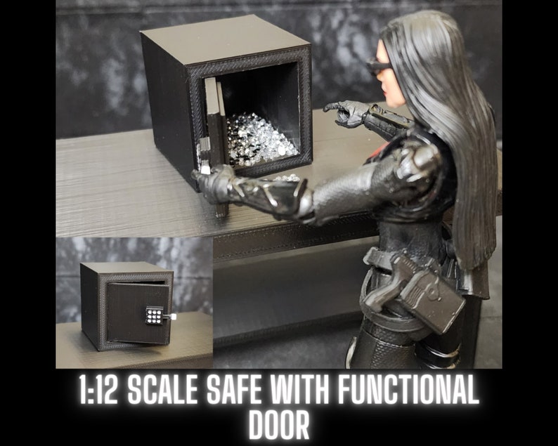 1 SAFE With WORKING DOOR, Black Color for 1:12 Scale Figures, Custom ...