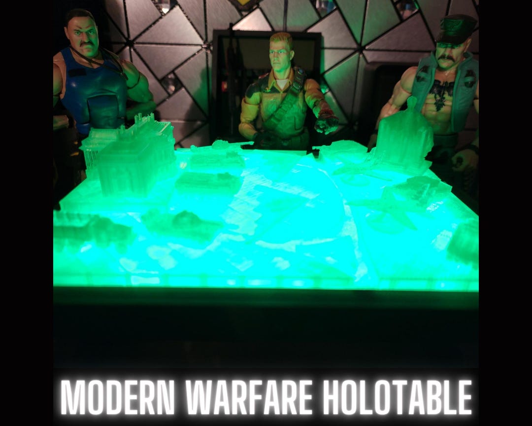 MODERN WARFARE Wargame Holotable With Green Led Lights for 1:12 Scale ...