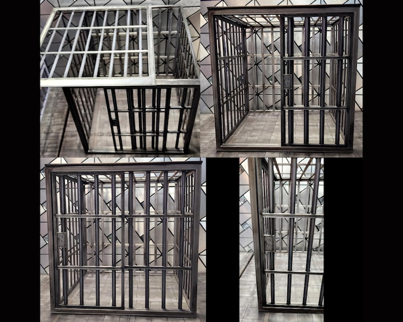 1 JAIL CELL BUNDLE, Silver, for 1:12 Scale Figures, Custom Design, for ...