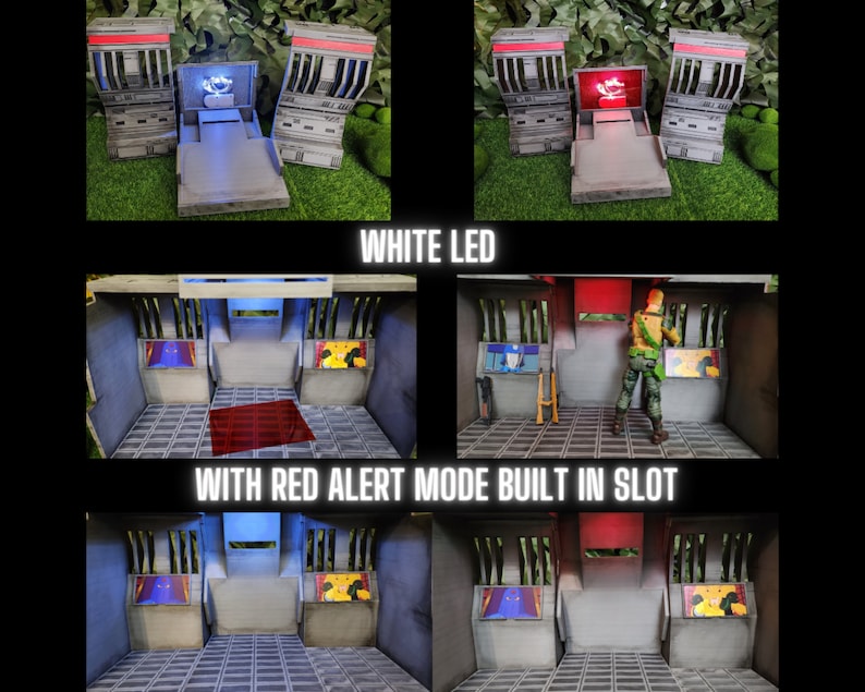 1 GI JOE HQ With L.E.D Light and 21 Images 1:12 Scale for 6" Scale ...