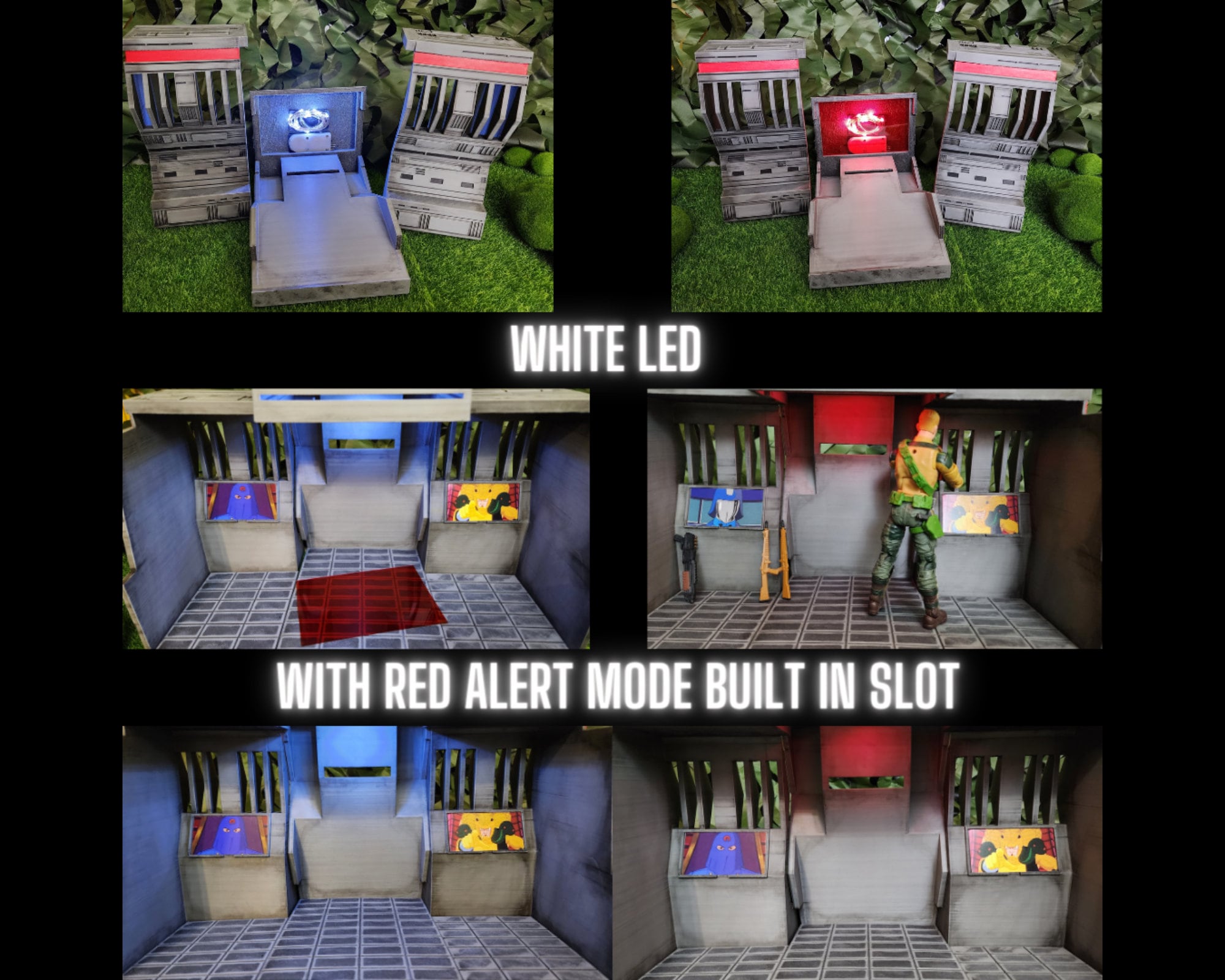 1 GI JOE HQ With L.E.D Light and 21 Images 1:12 Scale for 6 Scale ...