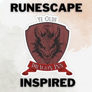 Runescape Kiss Cut Vinyl Sticker Dragon Inn Decal Gift for OSRS Player ...
