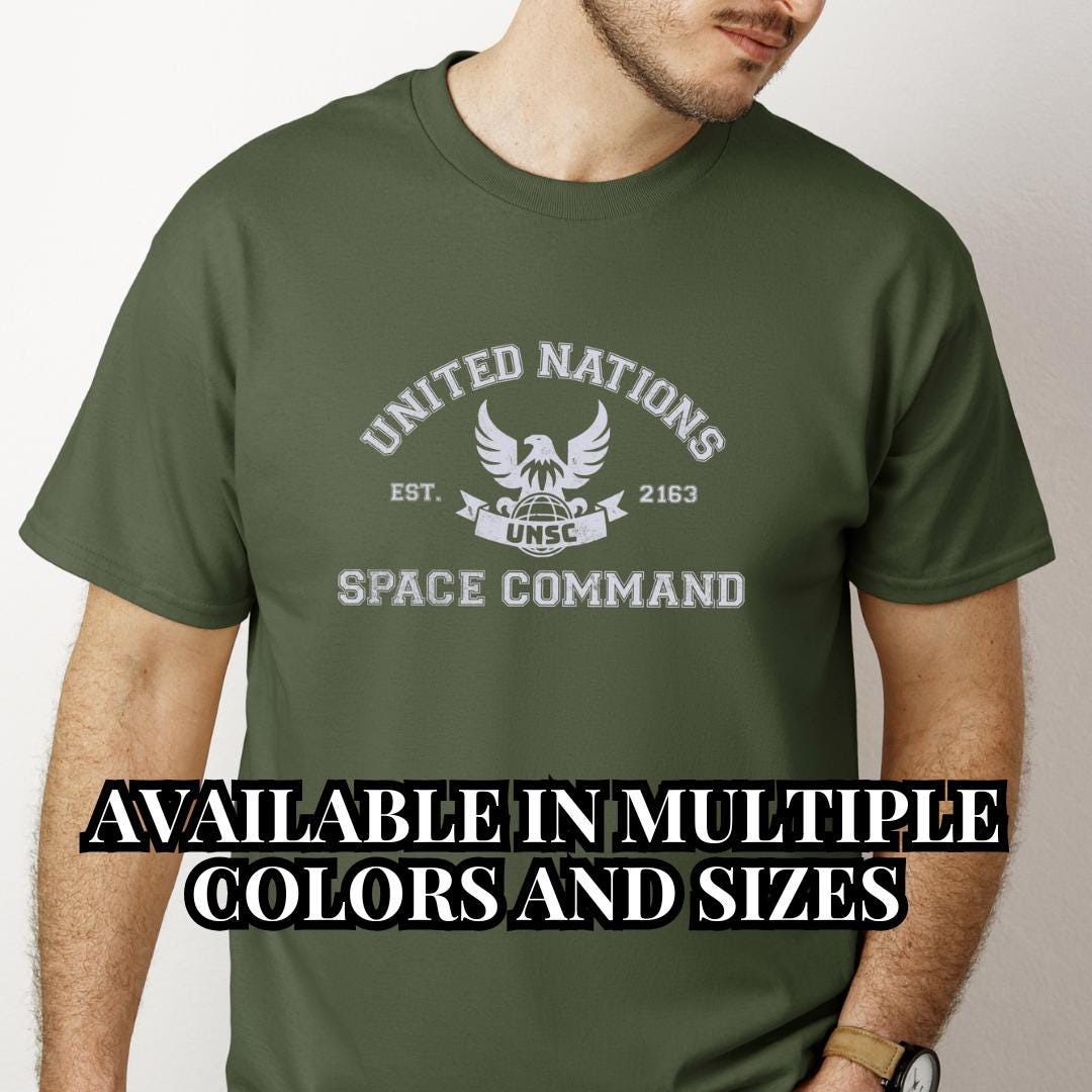 Gamer Gift Tshirt Halo Shirt UNSC Tee Varsity Style Top Gaming Apparel ...