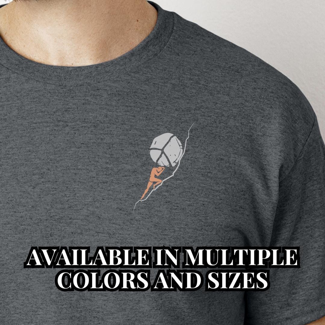 Minimalist Sisyphus Pocket Logo Greek Mythology T-shirt Unisex Cotton ...