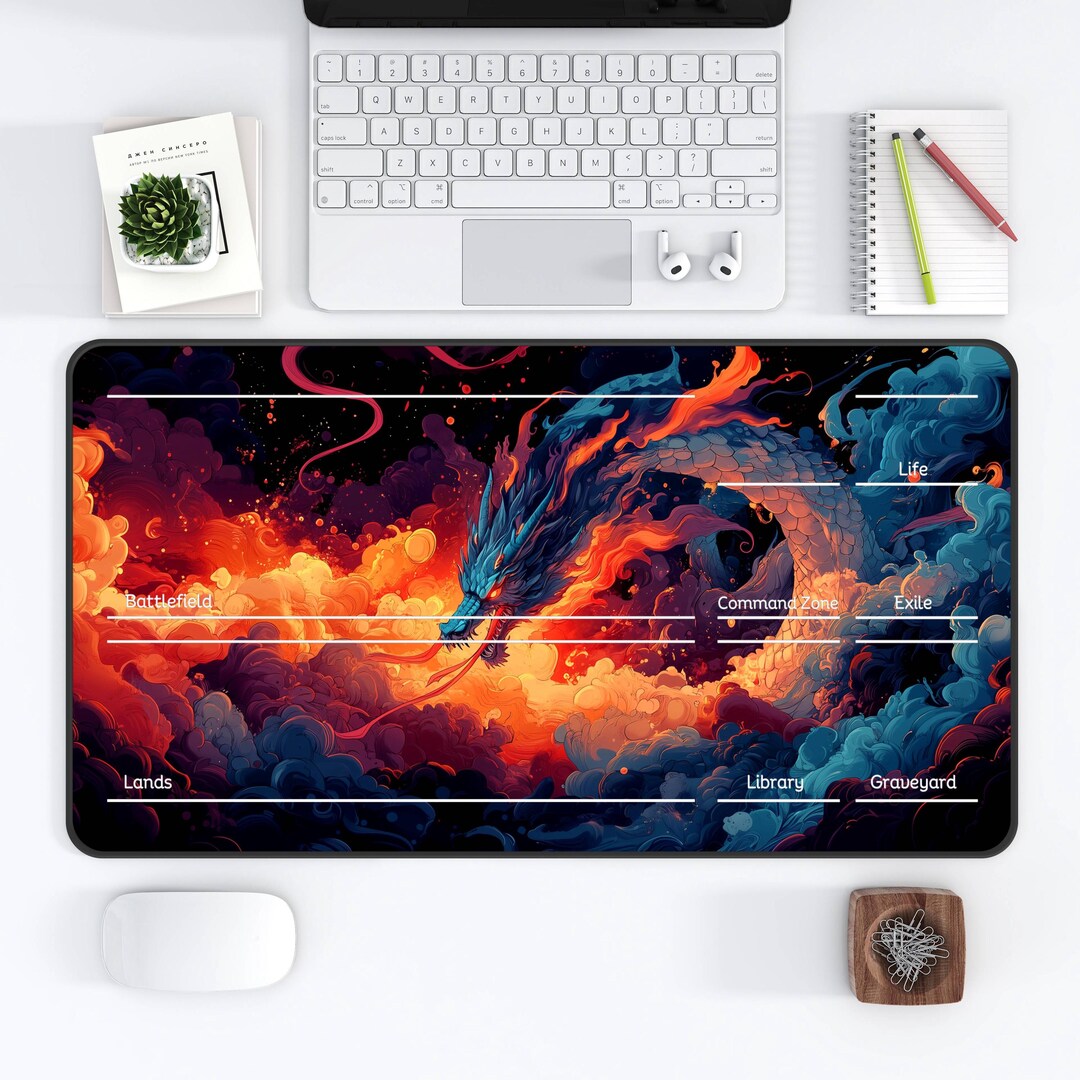 Japanese Dragon TCG Playmat: Anime Cloud Desk Mat for Gamers - Etsy