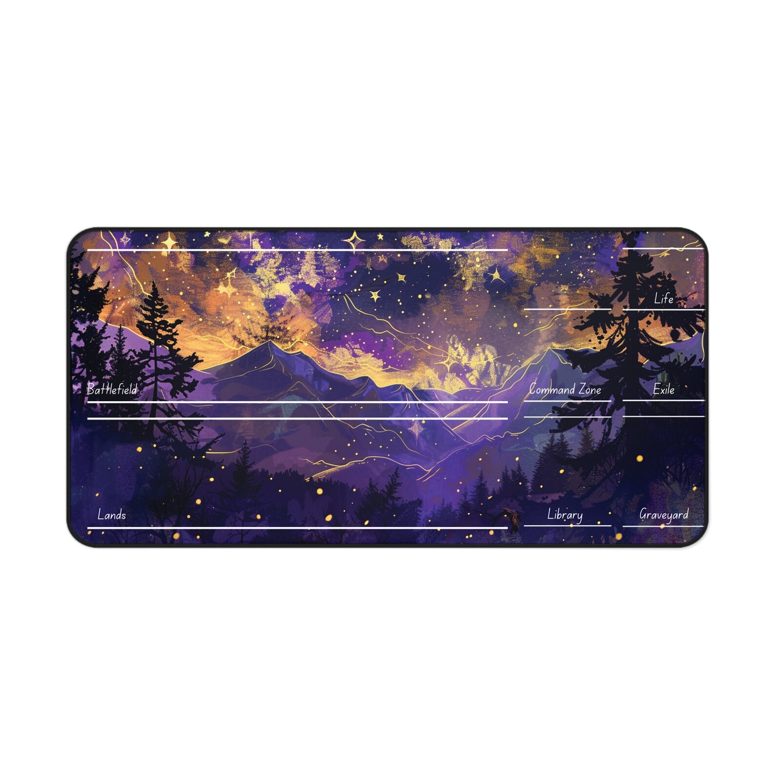 TCG Playmat, Purple and Gold Mountain Desk Mat, Card Playmats With ...
