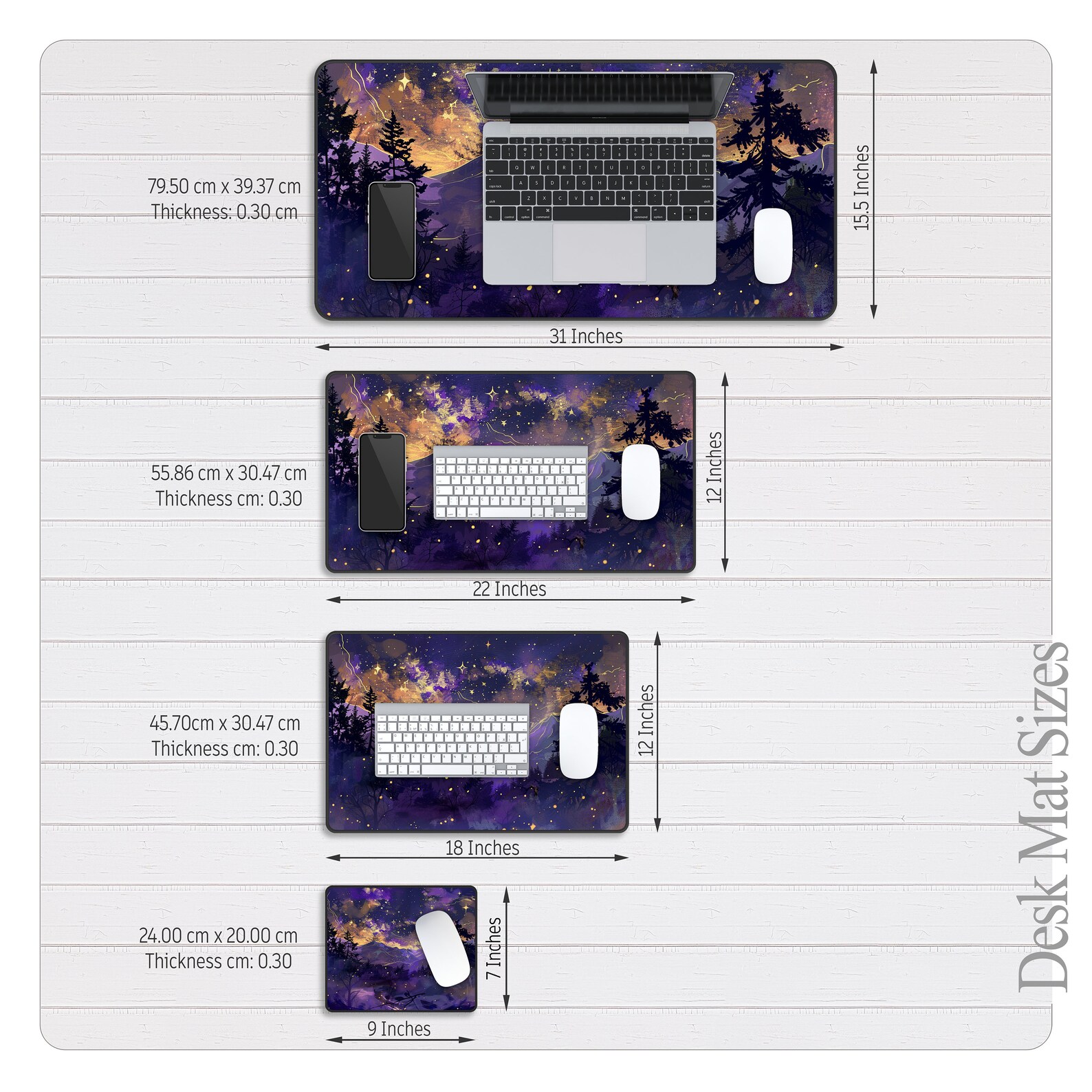 TCG Playmat, Purple and Gold Mountain Desk Mat, Card Playmats With ...
