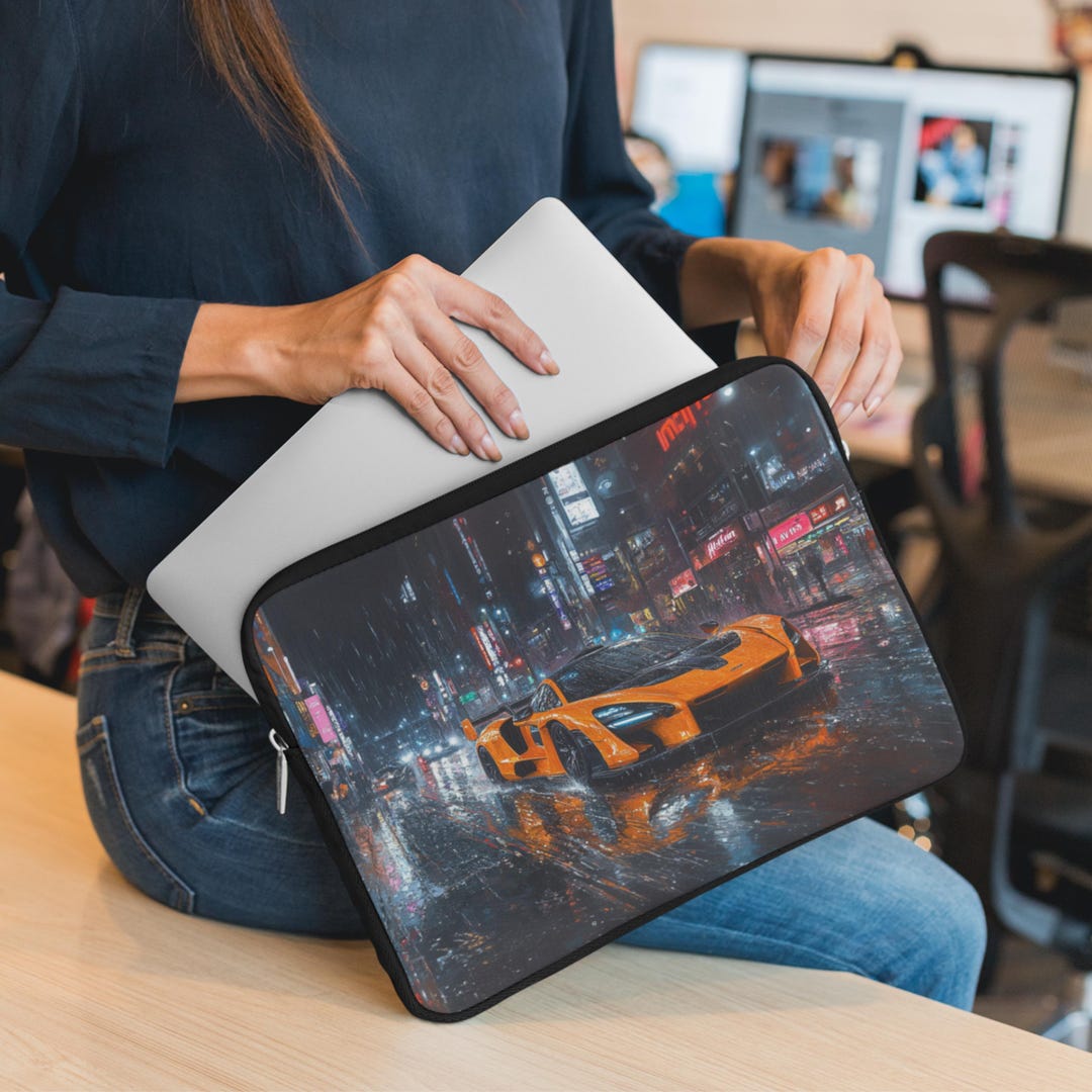 Orange Mclaren Senna GTR Laptop Bag, Cool Cyberpunk City Laptop Tablet ...