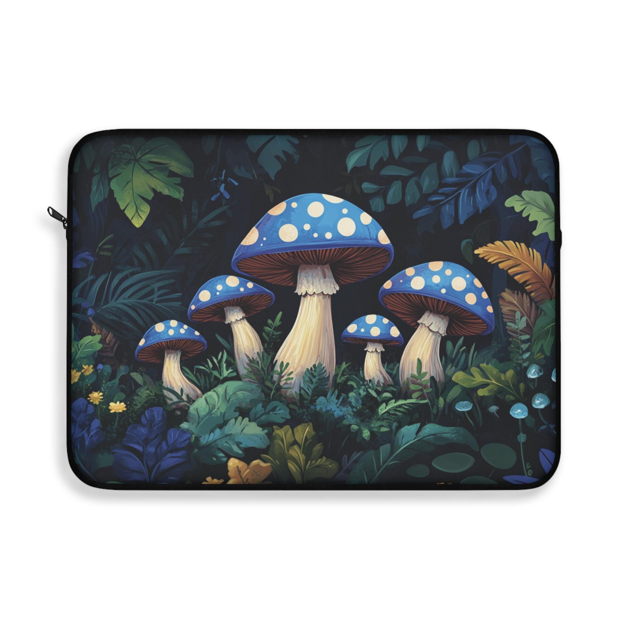 Blue Cottagecore Mushroom Laptop Bag, Cute Dell 12 13 15 Inch Anime ...