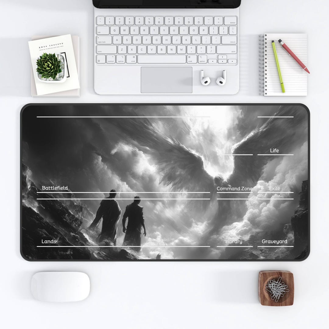 Godly Angel XL RGB Mouse Pad, Cool Magic Hero TCG Playmat With Zones ...